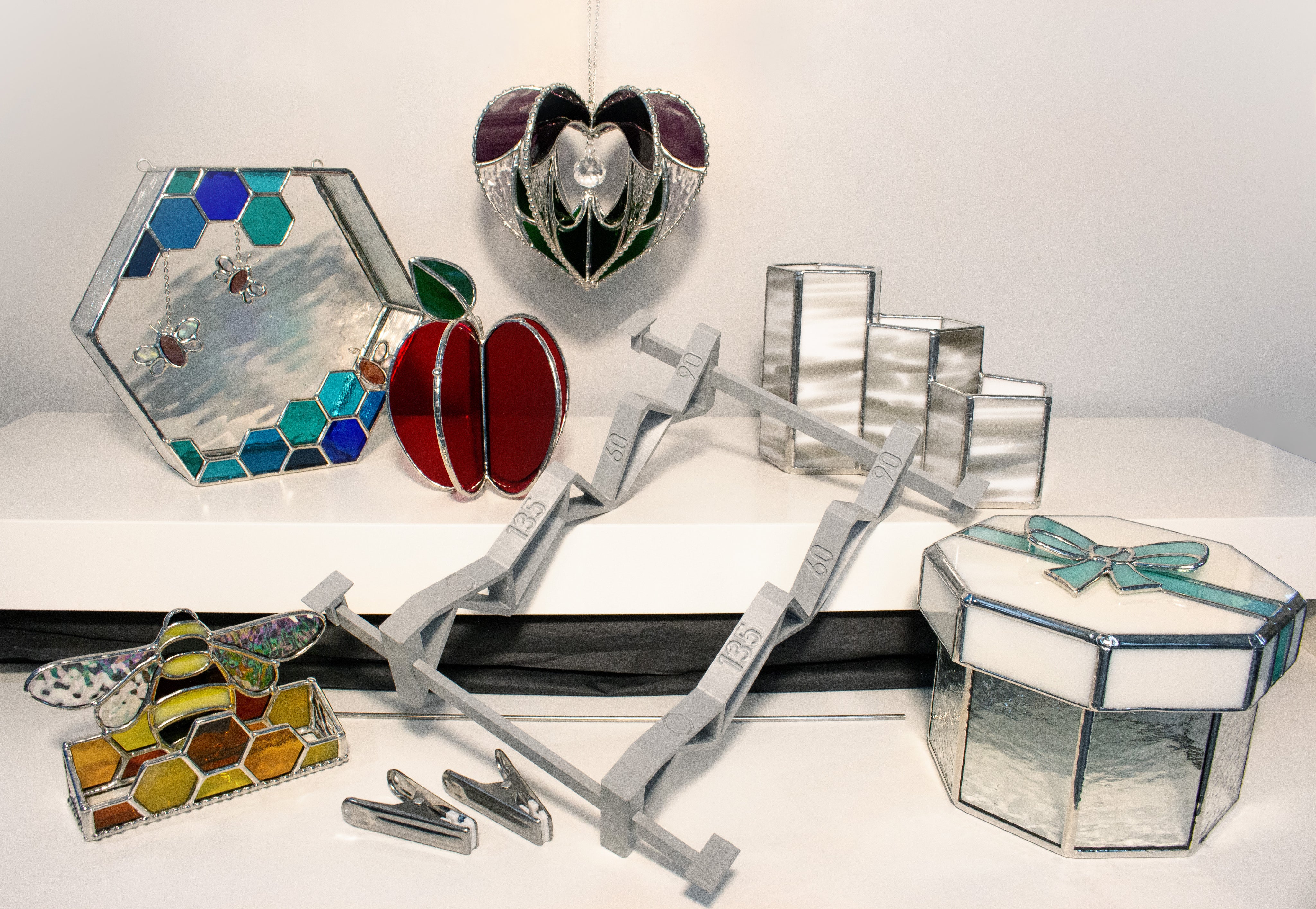 3D GEO-JIG | Stained Glass Jig/Mold - 3D Flowers, Succulents, Box ...