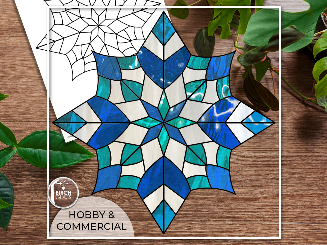 PATTERN • Snowflake #2 Stained Glass Pattern – Birch Glass