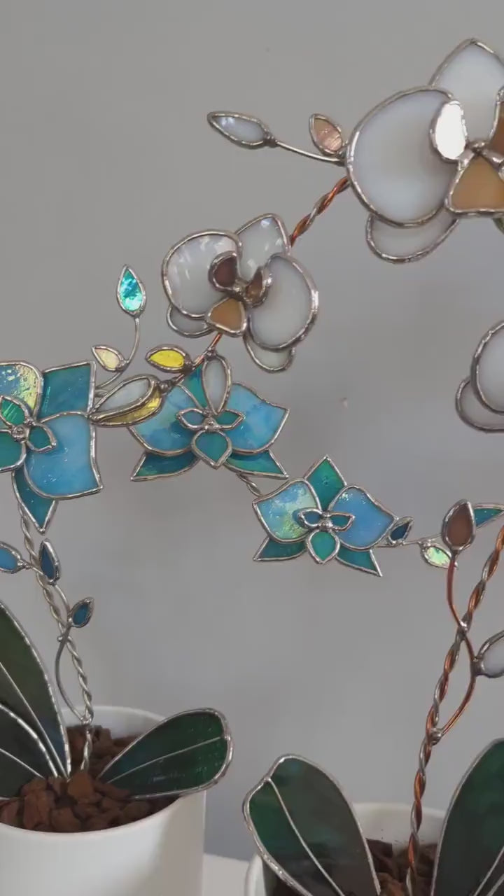 TUTORIAL • 3D Orchid Plant (Full Instructions) Stained Glass Pattern ...